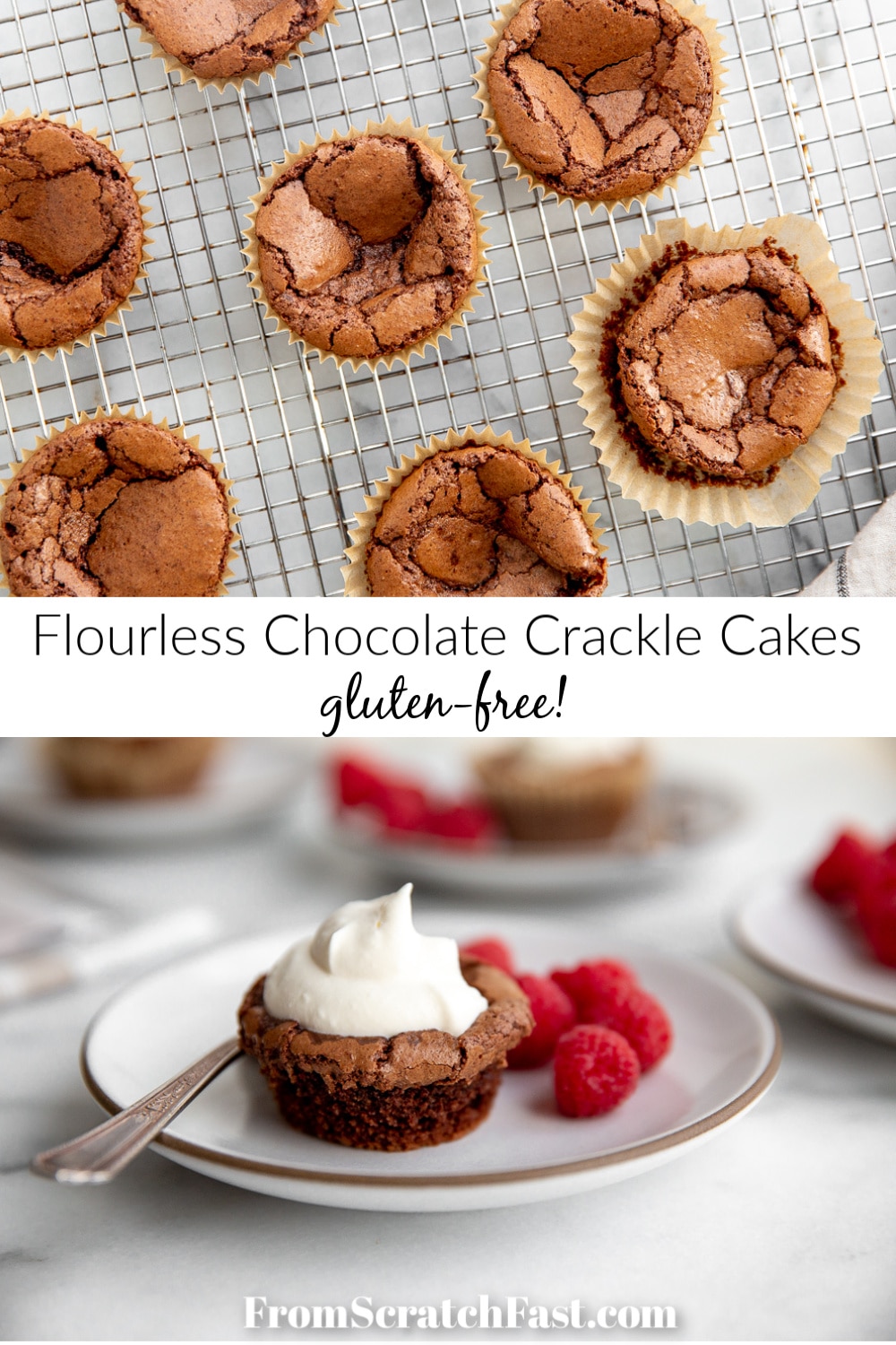 Flourless Chocolate Crackle Cakes (Gluten-Free) | From Scratch Fast