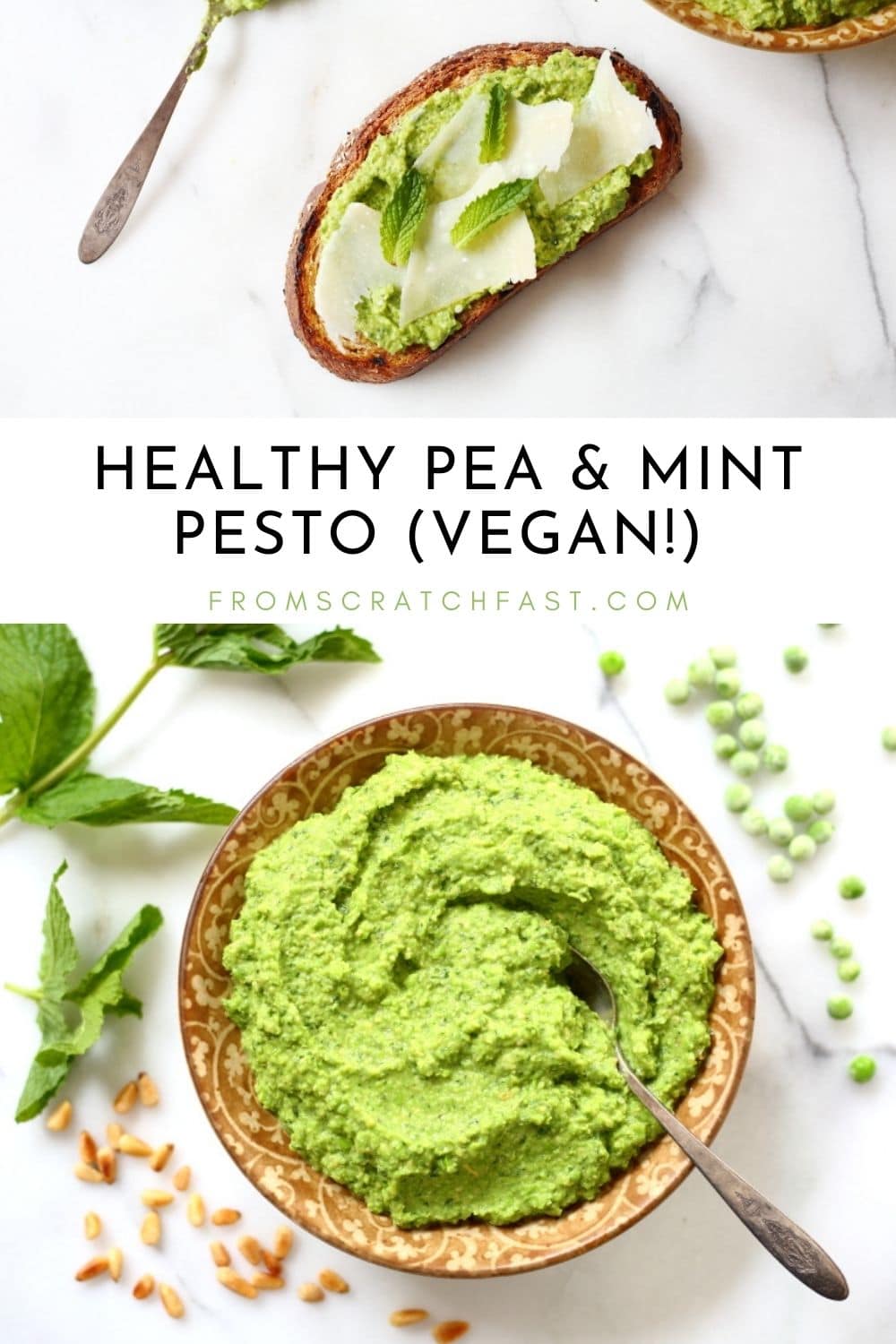 Pea Pesto with Sweet Peas & Mint (Vegan) | From Scratch Fast