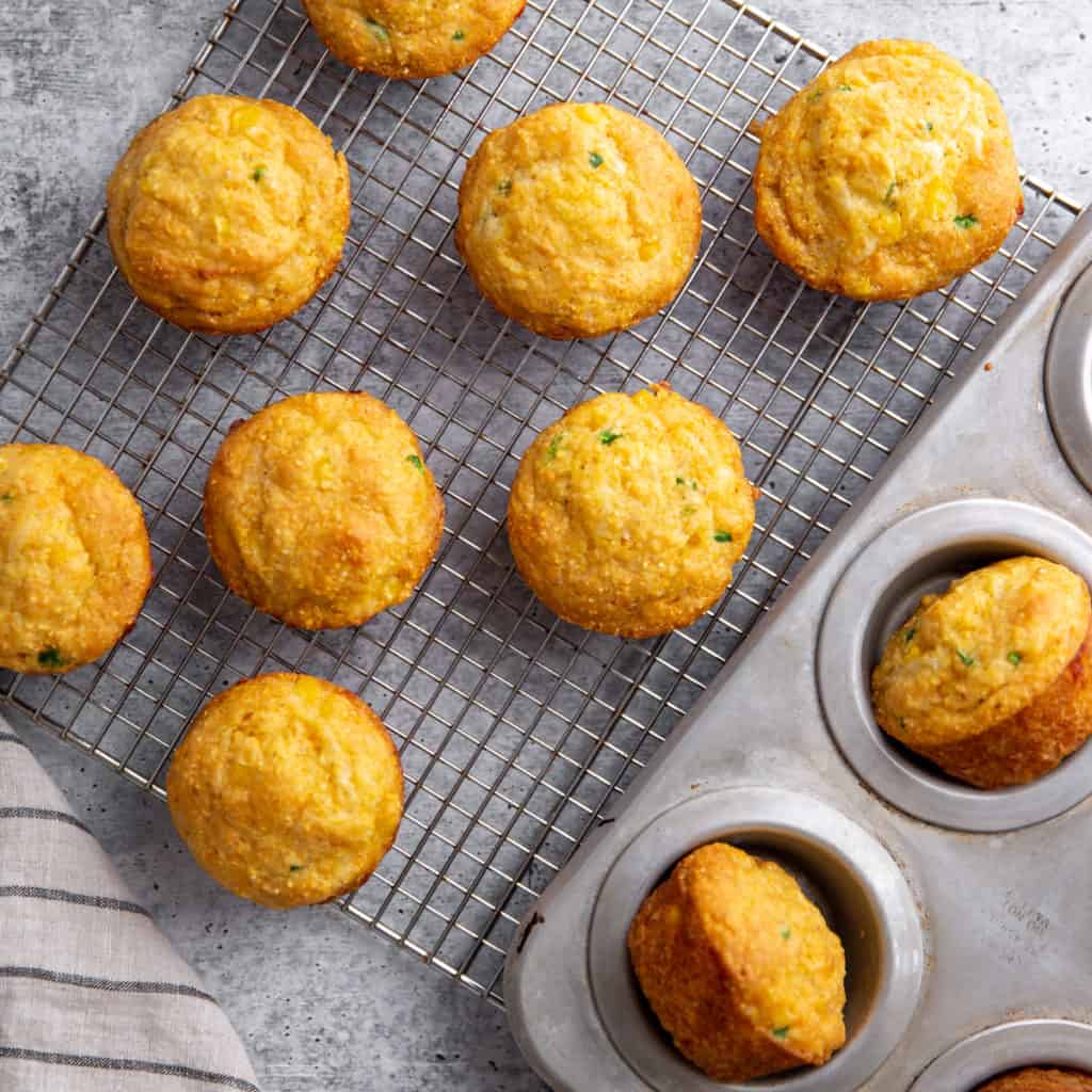 Jalapeño Cheddar Cornbread Muffins (GF Option) | From Scratch Fast