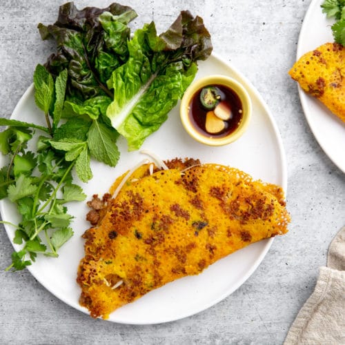 Crispy Vietnamese Inspired Rice Crepes (Gluten Free) | FromScratchFast